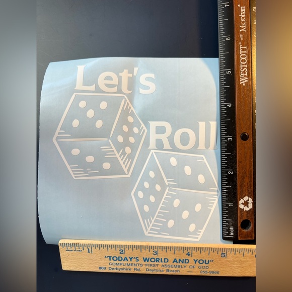 Hand Crafted | Wall Decor | Lets Roll Dice White Vinyl Car Decal New ...